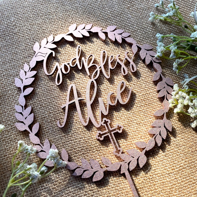 Baptism Cake Topper Personalized Christening Cake Topper God - Etsy