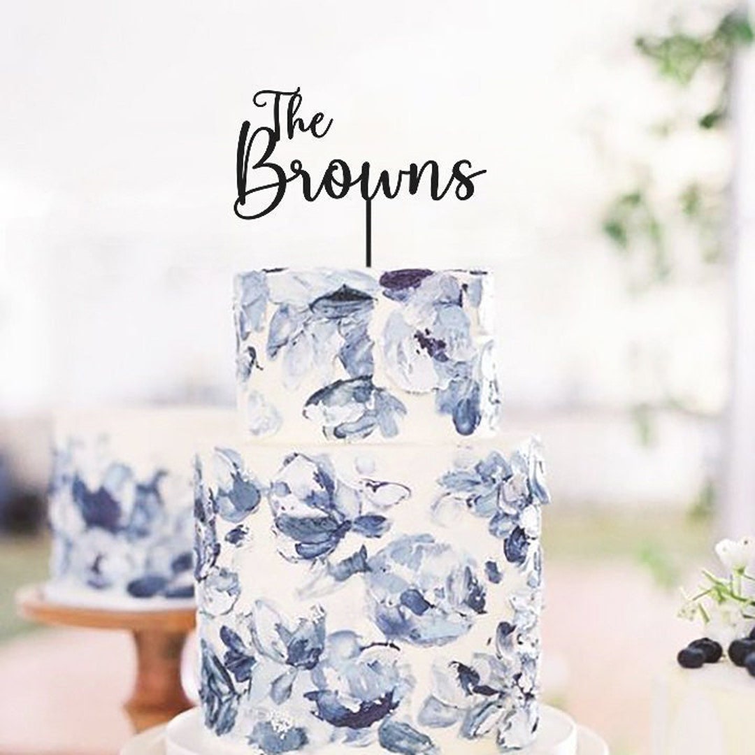 Gold Wedding Cake Topper / Custom Script Cake Topper for Wedding ...