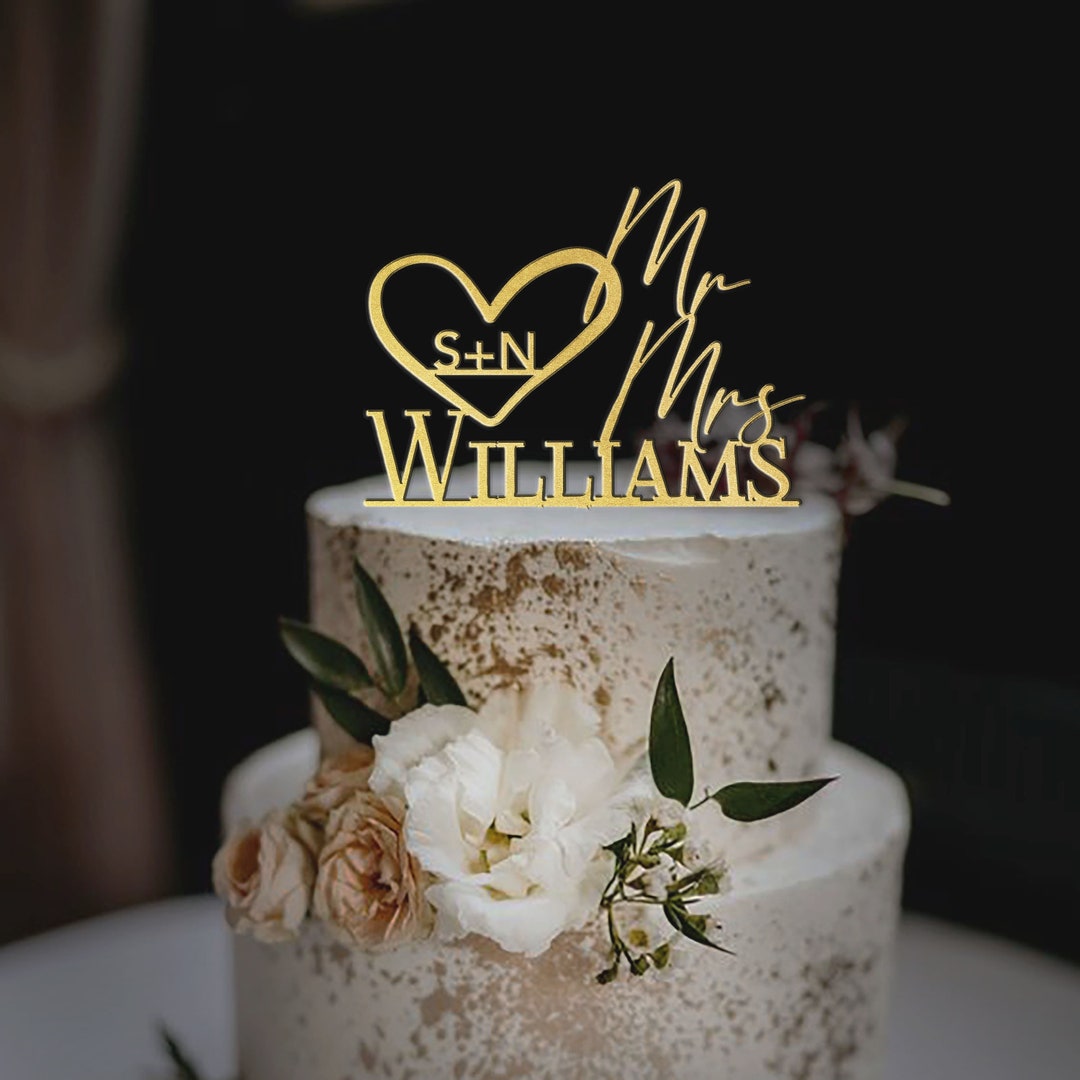 Custom Date Cake Topper . Boho Cake Topper . Heart Wedding - Etsy