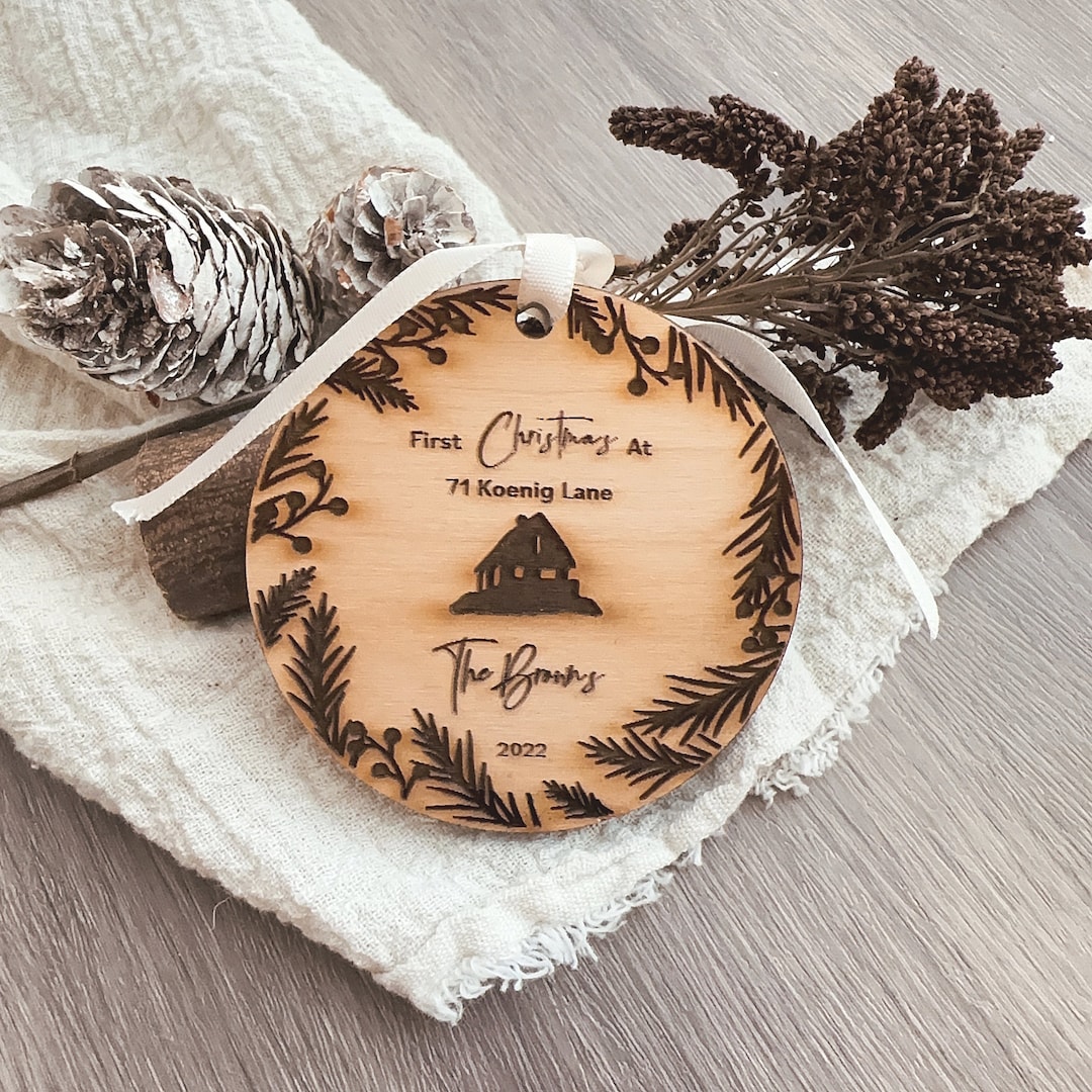 Wood Personalized First Home Ornament 2023. New Home Gifts . First ...