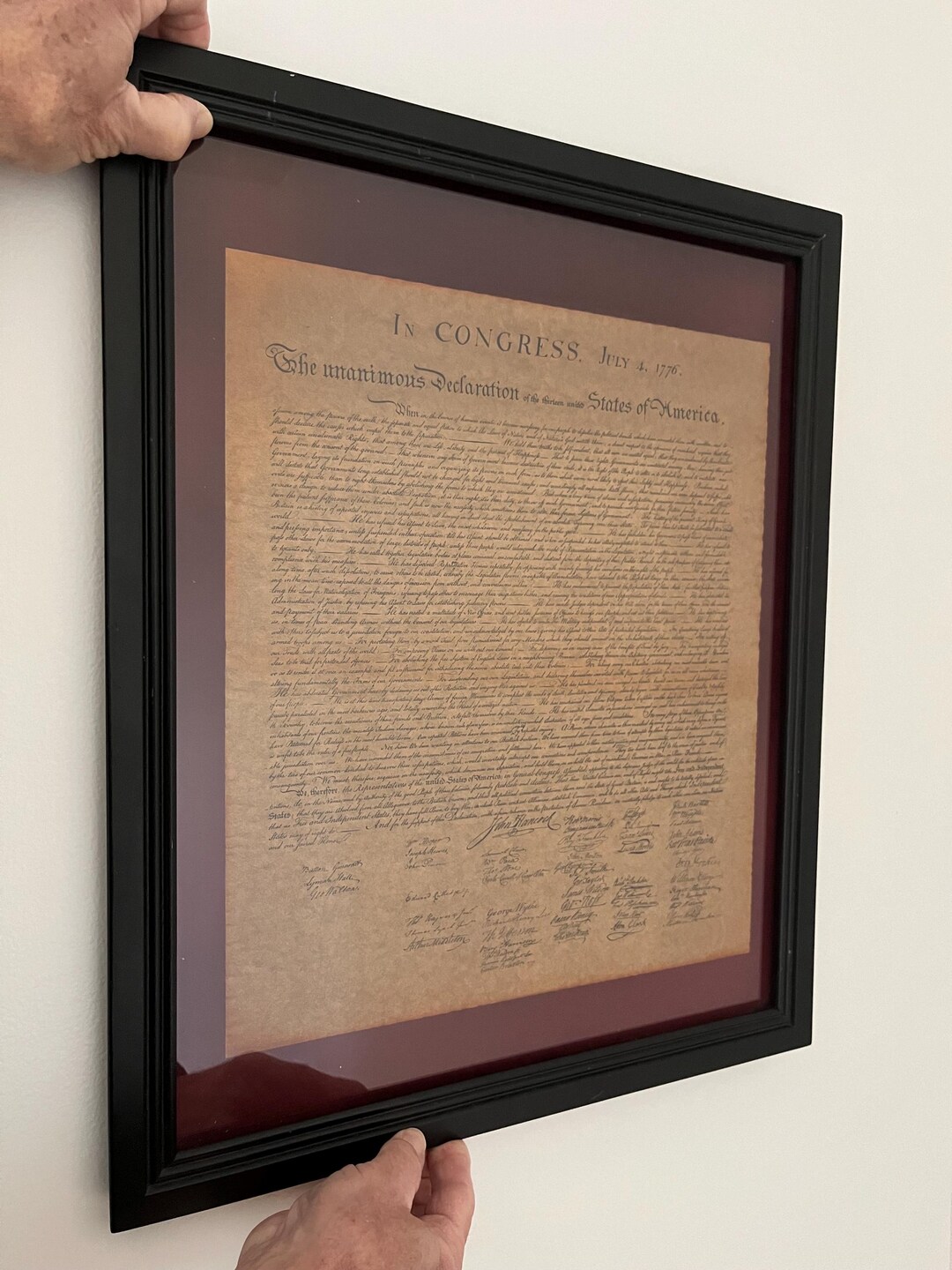 Vintage Framed Declaration of Independence Parchment Archival Paper ...
