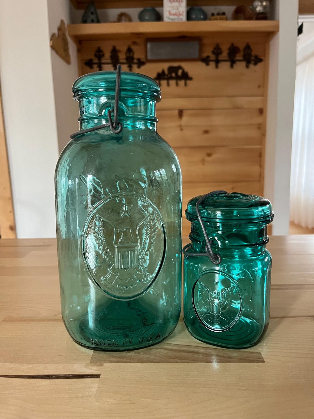 Vintage Ball Jars Bicentennial Eagle Wire Bail Ideal Mason Jar ...