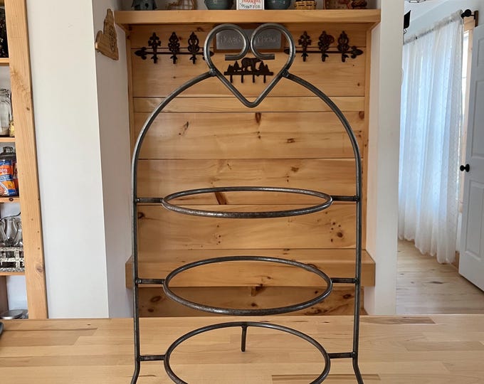 Vintage Three Tiered Metal Pie Rack Pie Cooling Stand Cupcake Display ...