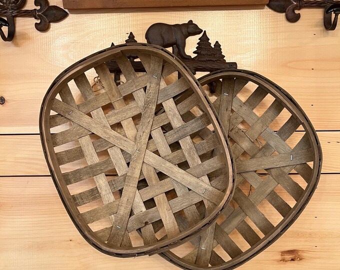 Vintage Tobacco Baskets Set of Two Primitive Farmhouse Decor Wall ...