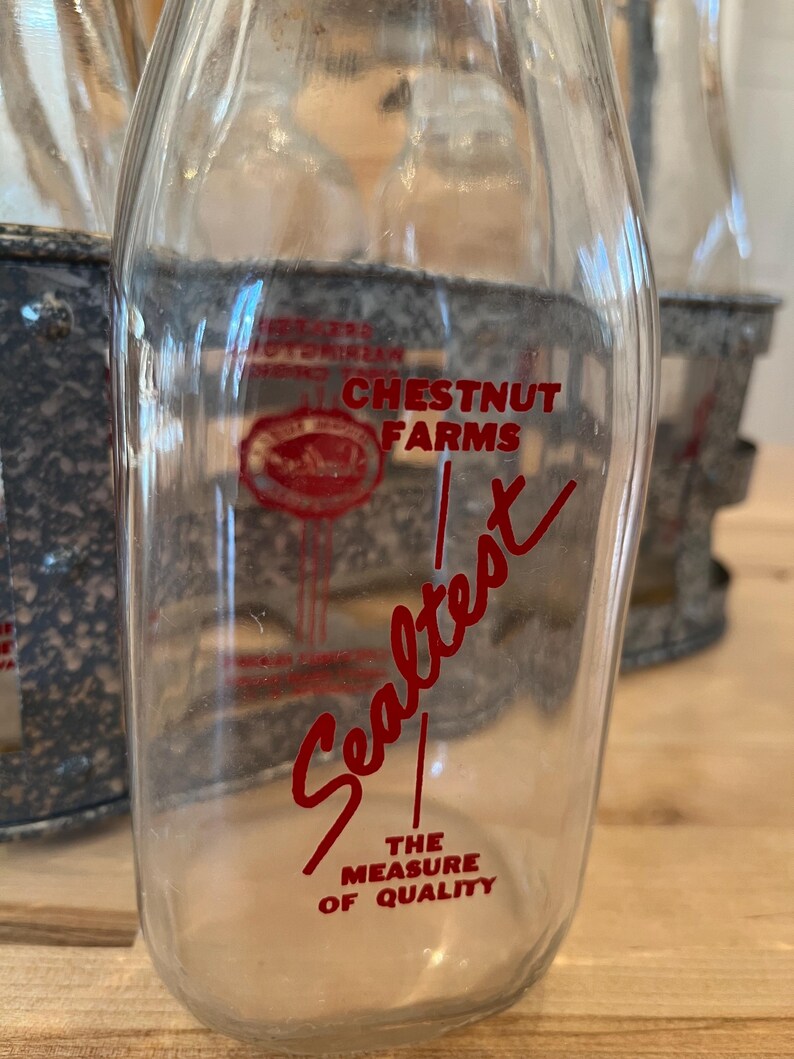 Vintage Milk Bottles With Galvanized Bottle Tote/carrier Farmhouse ...
