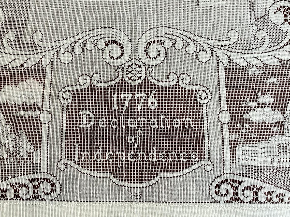 Vintage Filet Crochet Declaration of Independence Framed Needlepoint ...