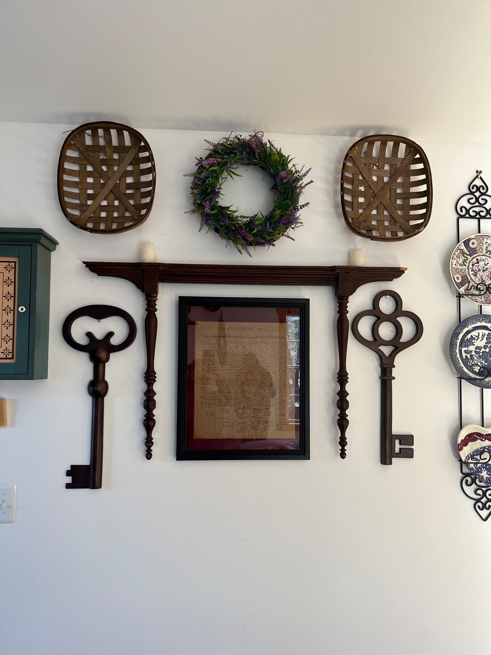 Vintage Large Metal Keys Set of Two Retro Wall Hanging Decor Farmhouse ...