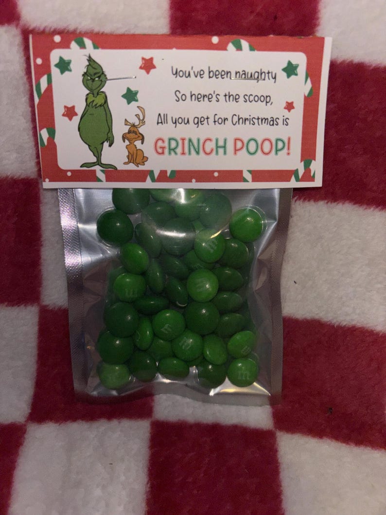 Grinch, Reindeer & Snowman “poop” Candy Bags - Etsy