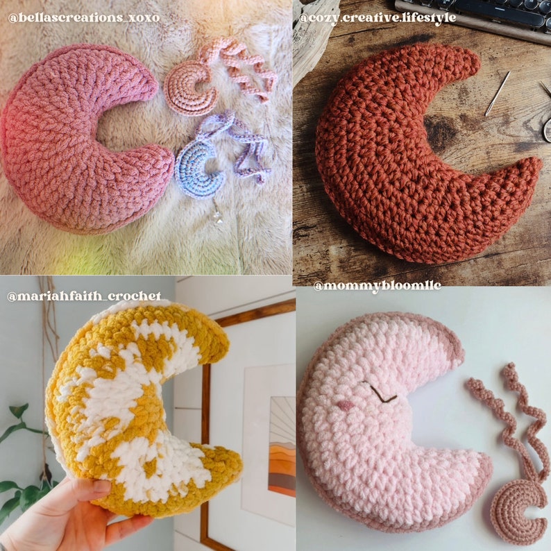 The Weighted Moon Pillow Crochet Pattern PDF | Beginner Friendly Cute ...