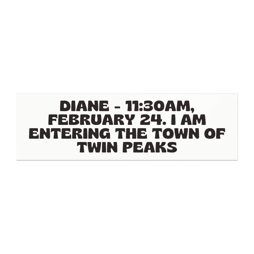 Twin Peaks Themed Car Magnet, Bumper Sticker for Twin Peaks Fans, Dale ...