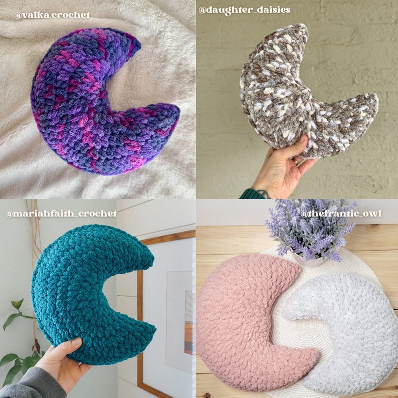 The Weighted Moon Pillow Crochet Pattern PDF | Beginner Friendly Cute ...
