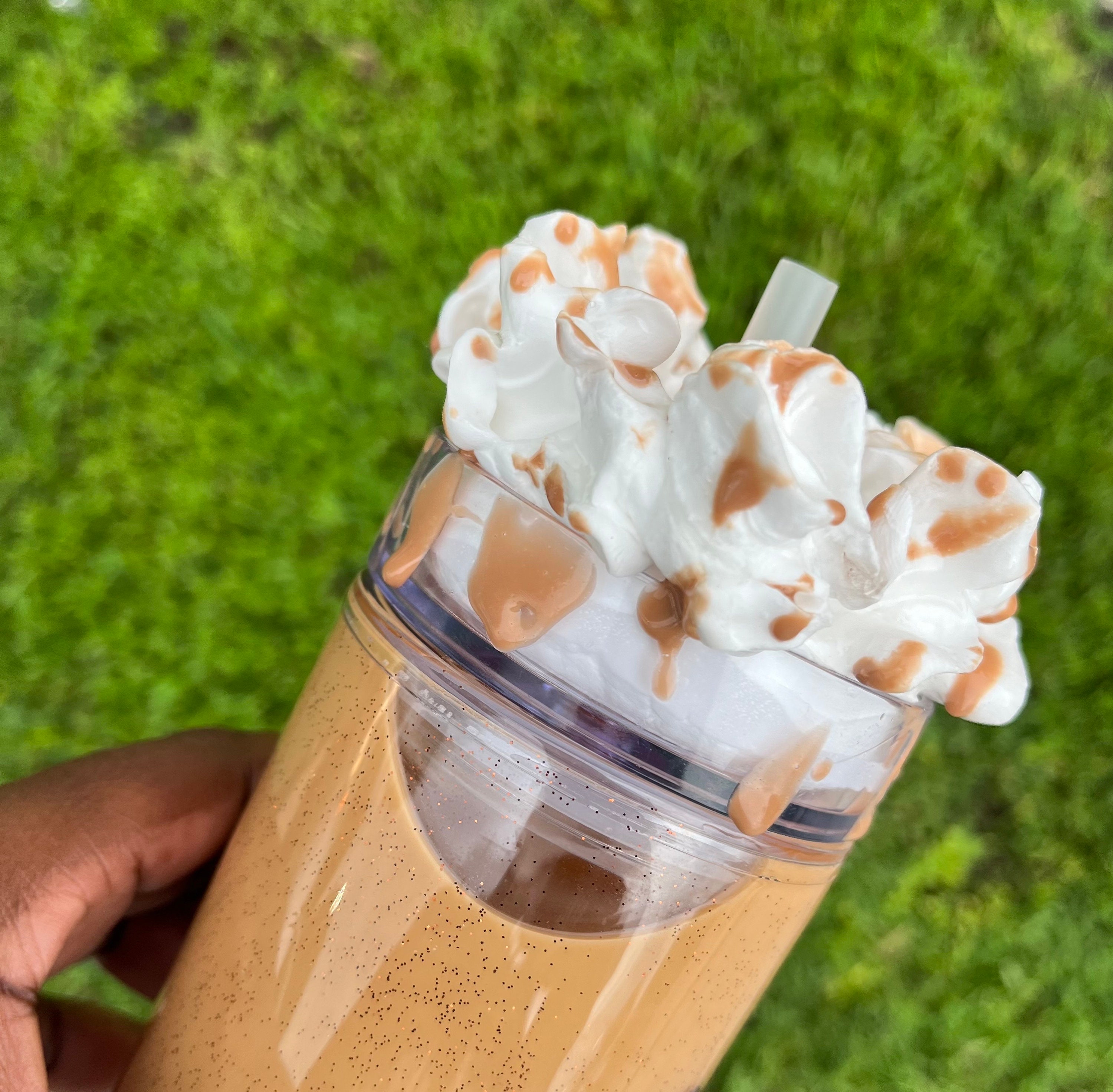 Iced Coffee Inspired Glitter Snow Globe Tumbler With Faux - Etsy