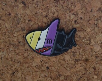 Shark Enamel Pin Hungry Shark - Etsy
