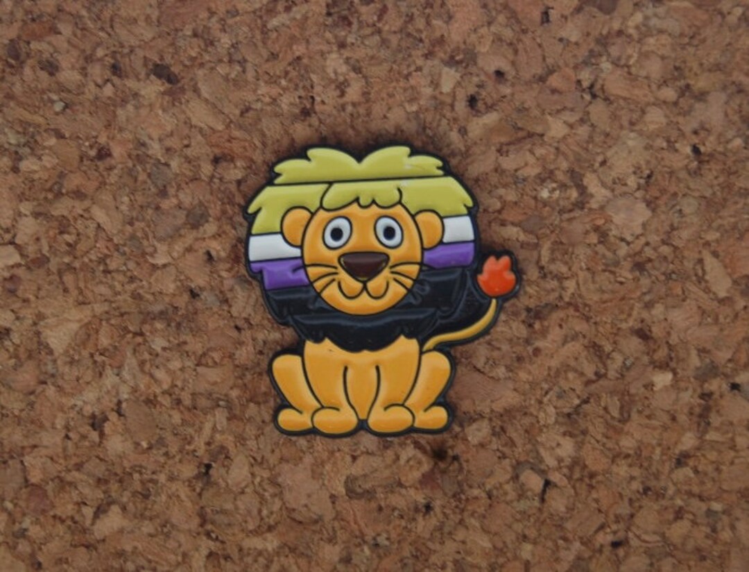 Non-binary Lion Enamel Pin - Etsy UK