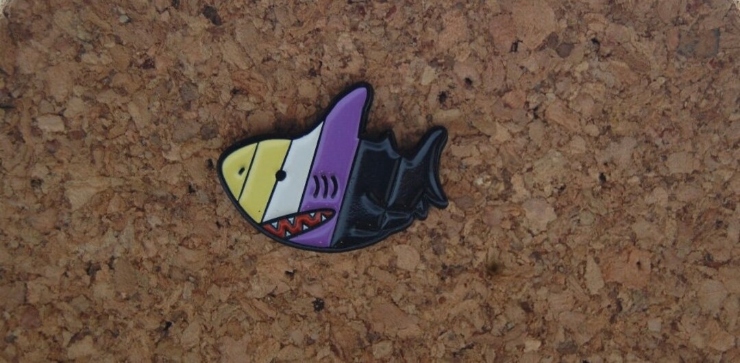 Embrace Diversity With Our Unique Non-binary Shark Enamel Pin! - Etsy