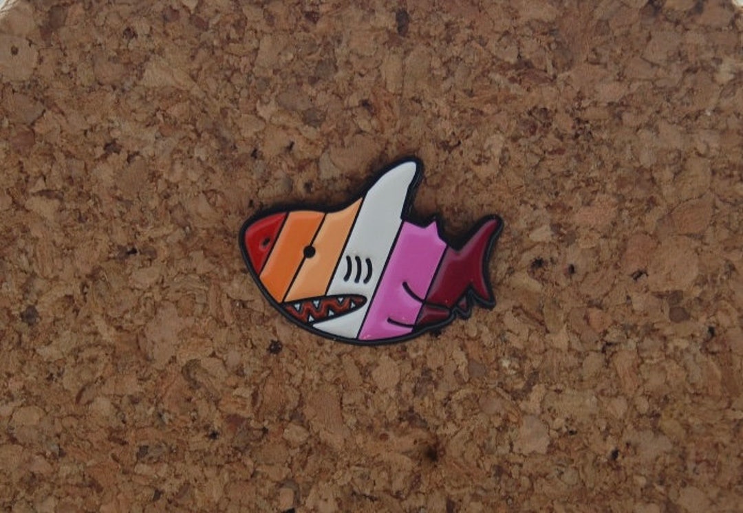 Dive Into Pride With Our Lesbian Shark Hard Enamel Pin! - Etsy