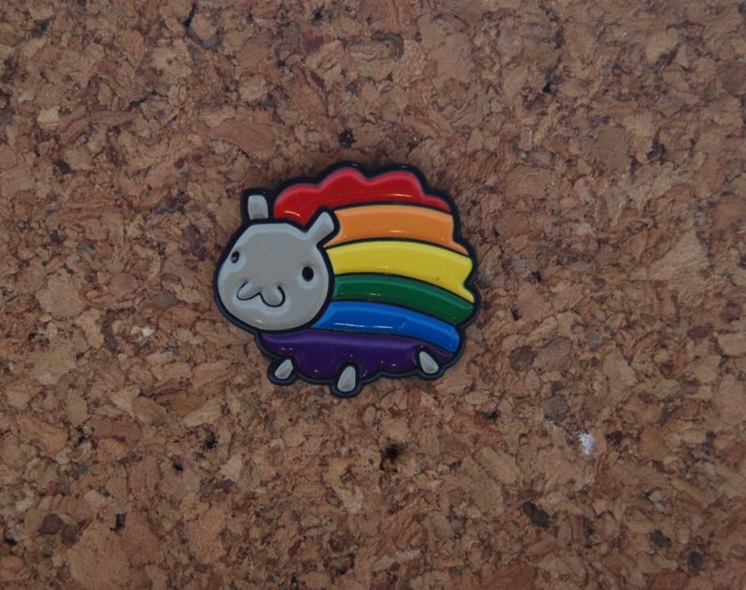 Rainbow Sheep Enamel Pin - Etsy