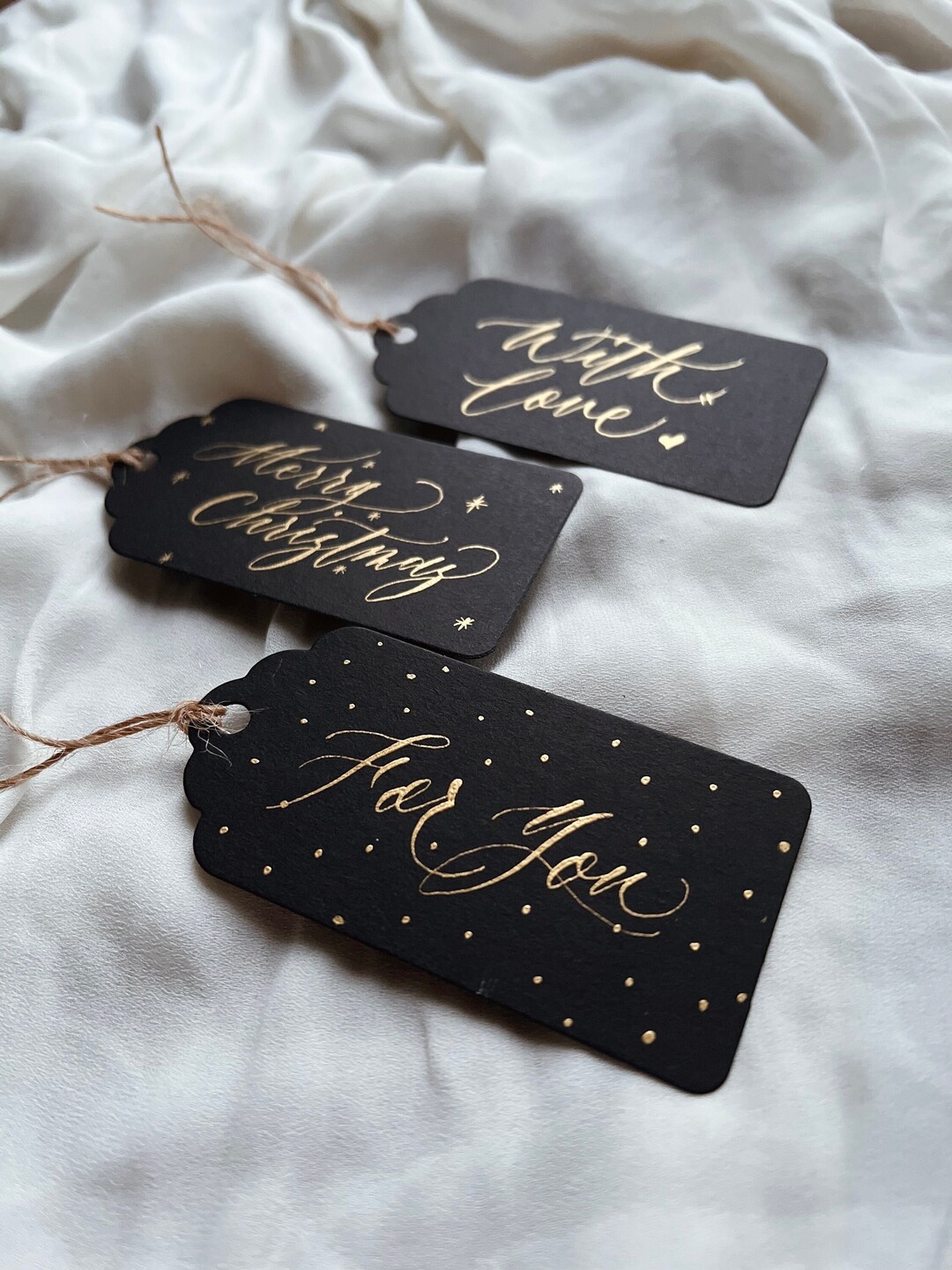 Handwritten Gift Tags gold Ink, Handwritten Calligraphy, Handmade ...