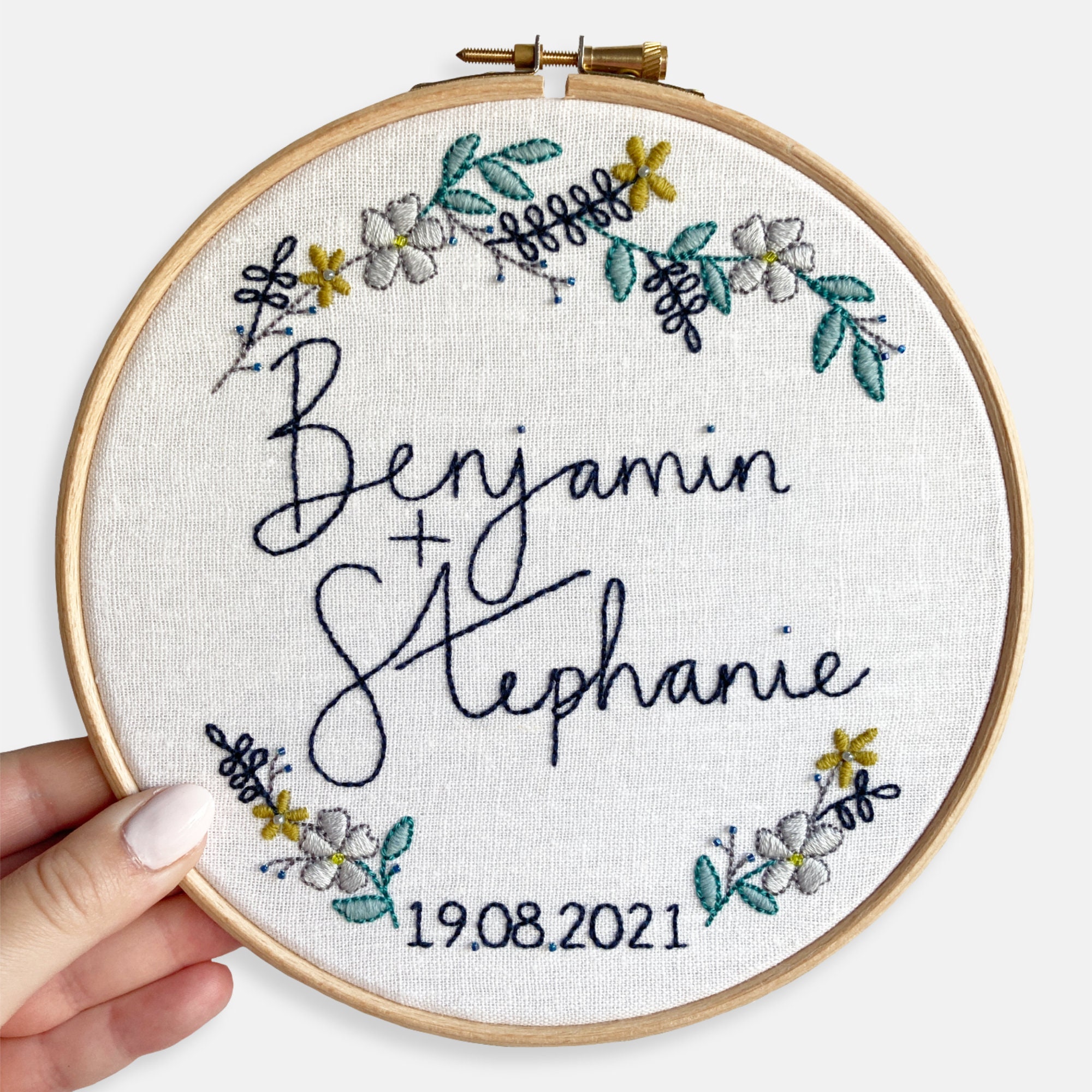 Wedding Embroidery Kit Personalised Details - Etsy