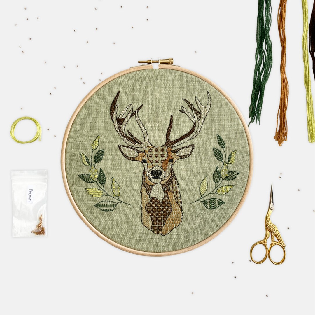 Stag Embroidery Kit - Etsy