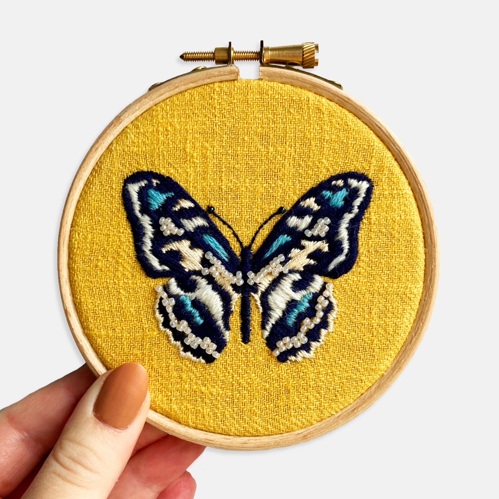 Butterfly Embroidery Kit DIY Project Yellow | Etsy
