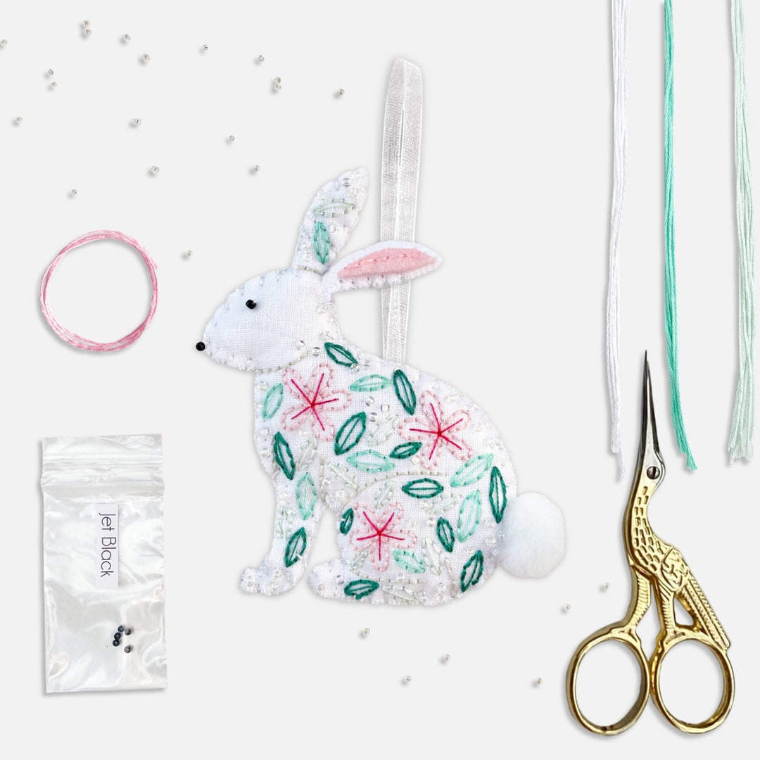 Rabbit Craft Kit Felt Sewing Project - Etsy