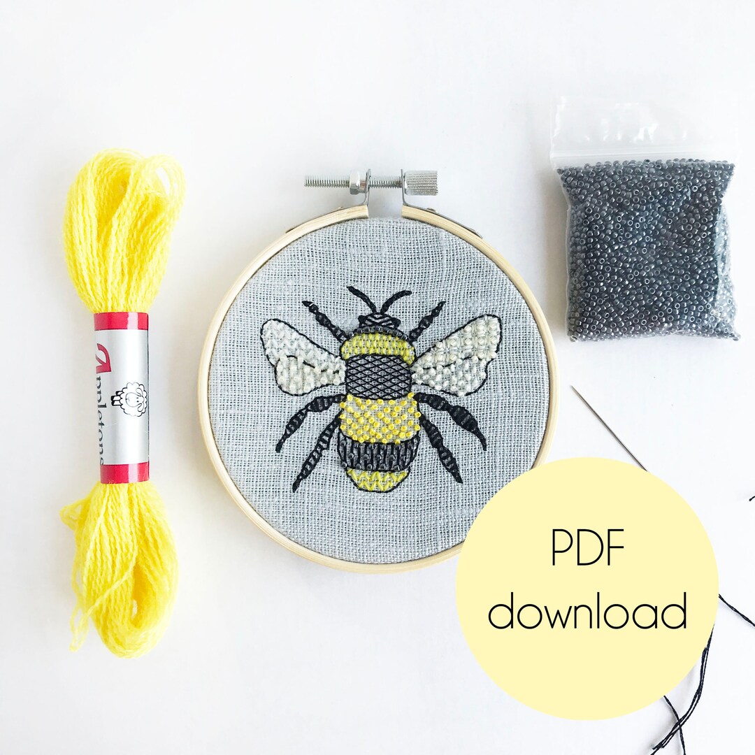 Bumble Bee Embroidery Kit PDF Pattern Download - Etsy