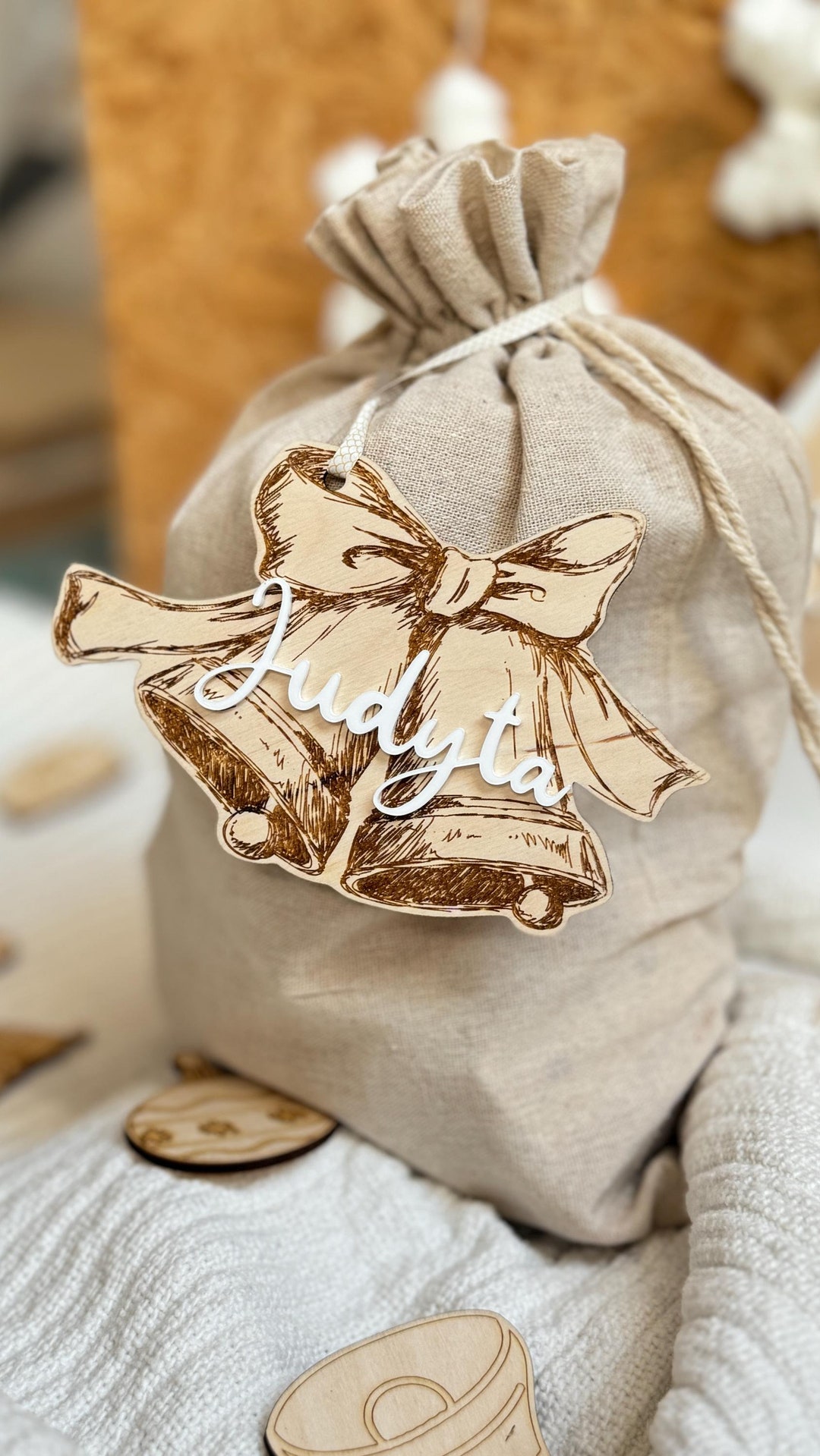 Personalized Christmas Bells With Name Ornament – Wooden Christmas ...
