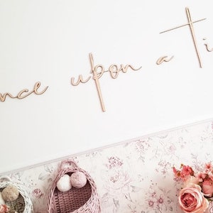 Wooden Wall Sign: Once Upon a Time, Schriftzug, Wanddekko, Babyzimmer ...