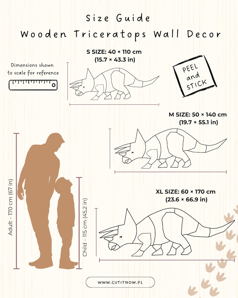 Unique Triceratops Origami Wall Art - Kids Room Decor - Wooden Dinosaur ...
