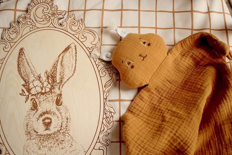 RABBIT - Engraved Picture With Retro Frame - Forest Animal ...