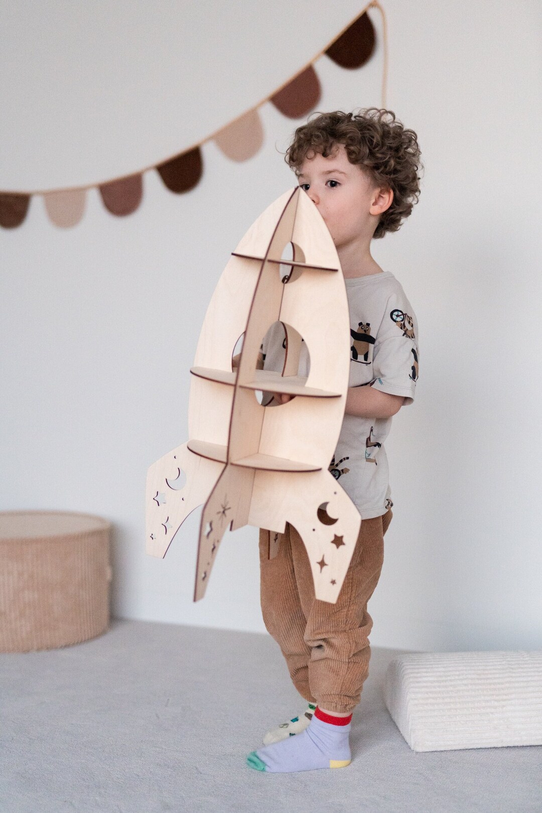 Wooden Rocket Shelf, Cosmo Decoration - Etsy