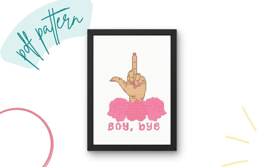 Boy Bye Middle Finger Cross Stitch Pattern - Etsy