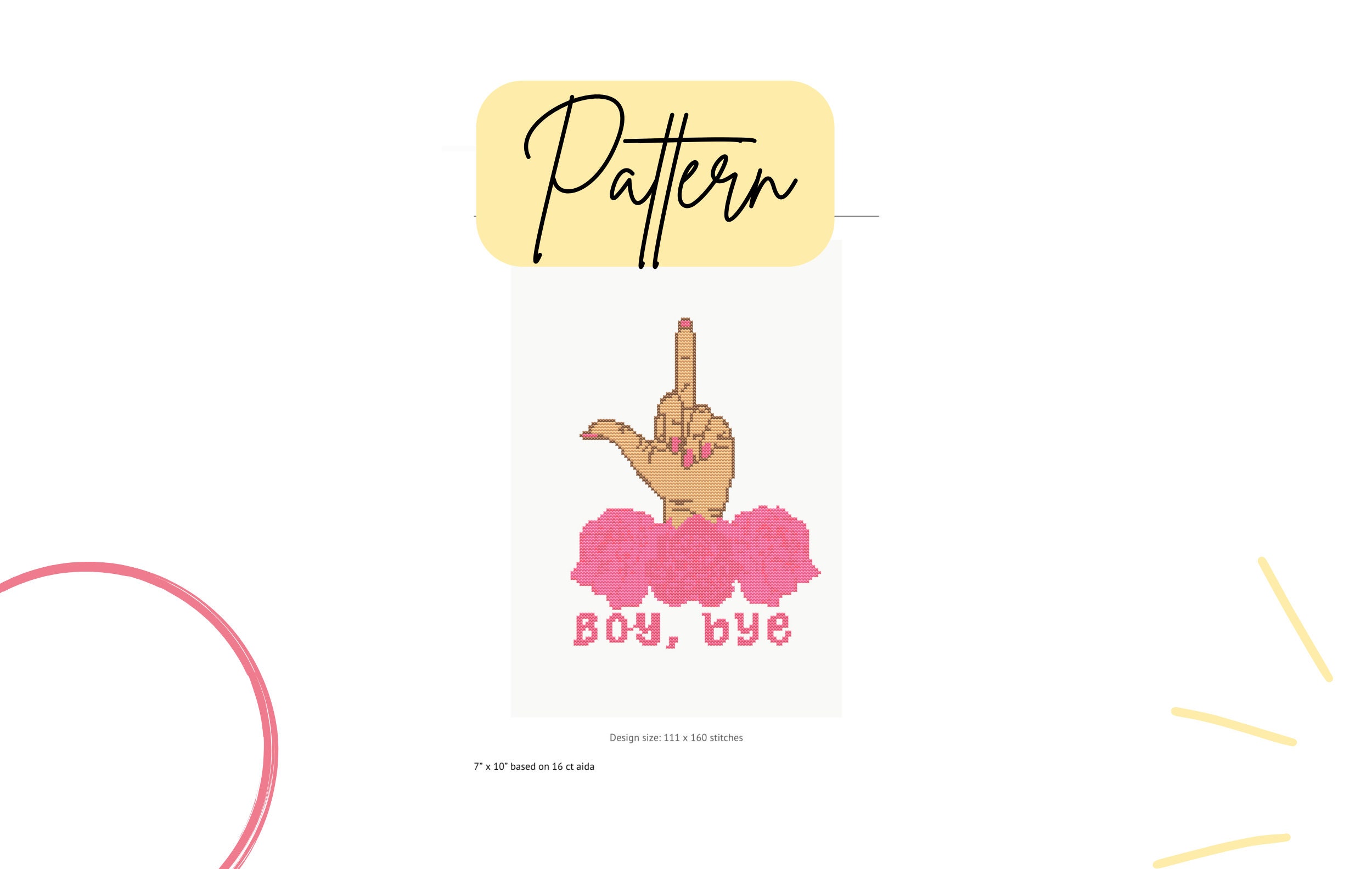 Boy Bye Middle Finger Cross Stitch Pattern - Etsy