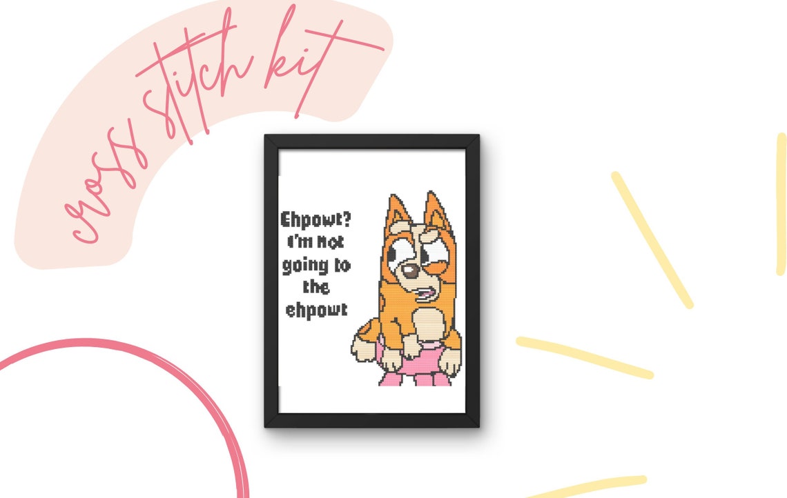 Ehpowt Bluey and Bingo Cross Stitch Kit for Beginners - Etsy
