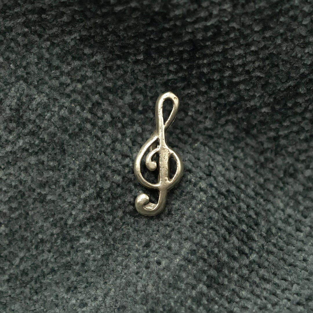 Treble Clef Silver Brooch • Small Vintage Silver Treble Clef Brooch ...