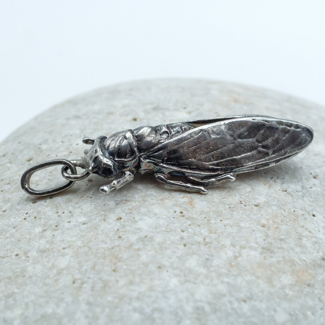 Vintage French Cicada Pendant • Silver Vintage Cicada, Made in Provence ...