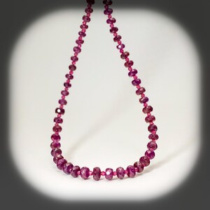 Faceted Ruby Necklace: Thin Natural Indian Ruby With Gilded Silver Lock ...