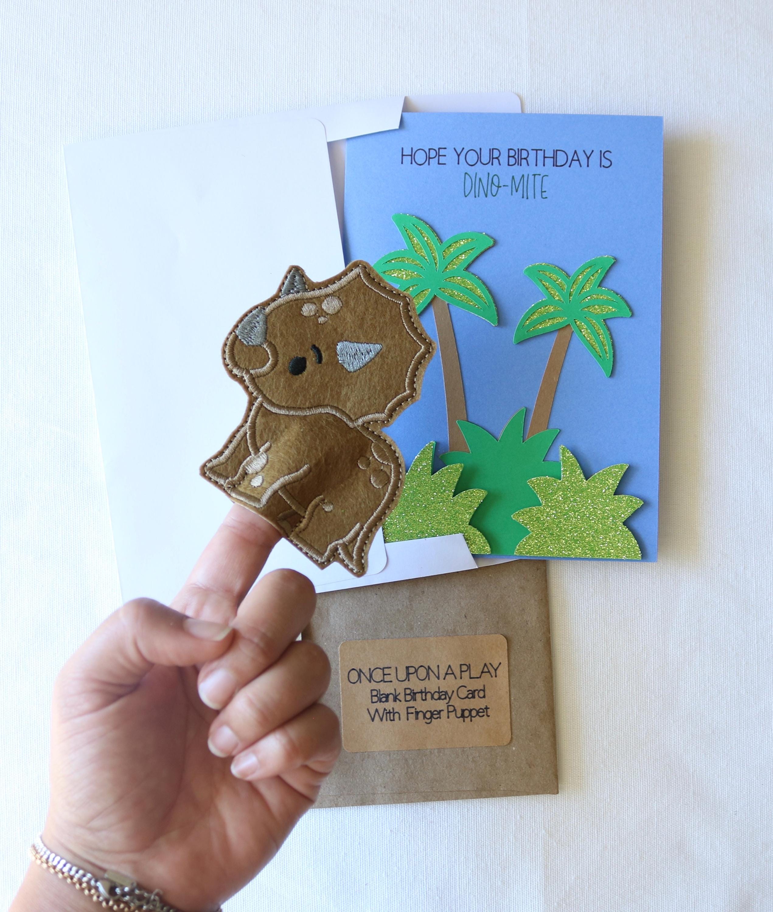 Kids Birthday Card With Finger Puppet: Handmade in USA - Etsy