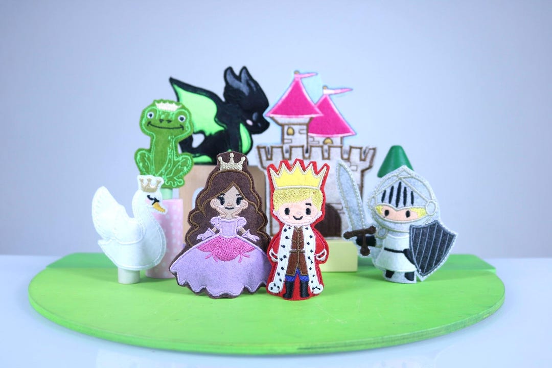 Princess Finger Puppet Set/ Felt Finger Puppet Set / Princess Story ...