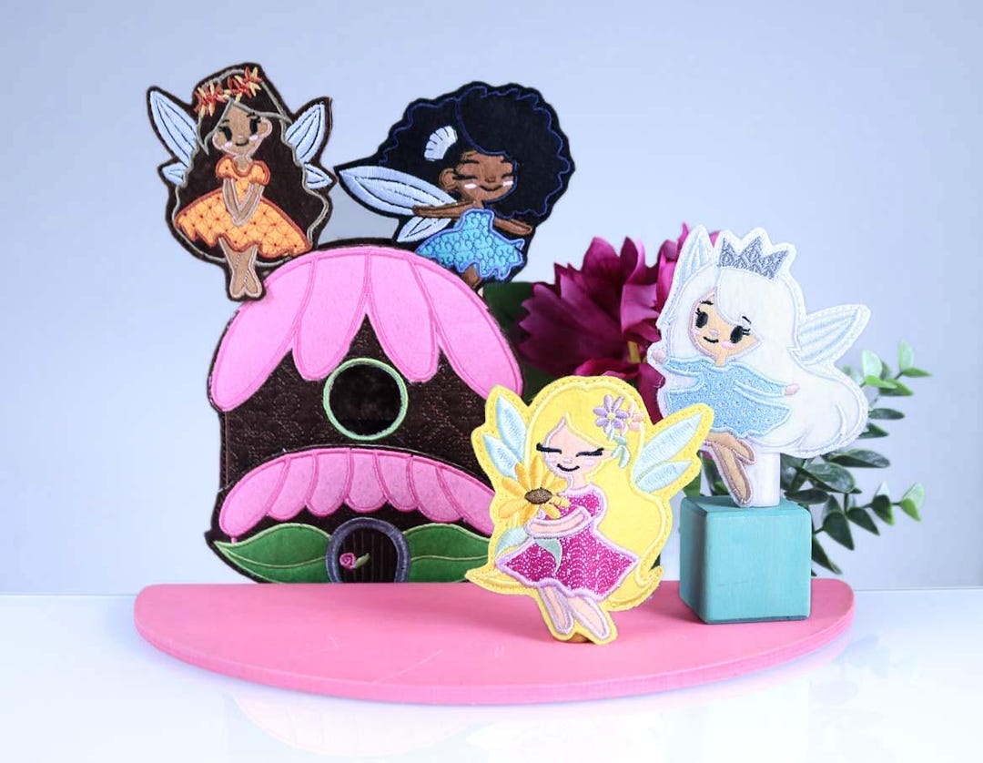 Felt Fairy Finger Puppet Set: Handmade Seasonal Fairies & House - Etsy