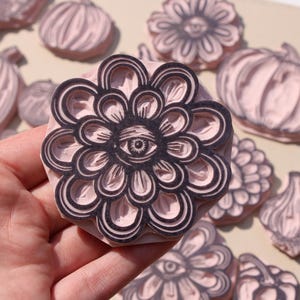 Flower Eyeball (GEN 2) Rubber Stamps (unmounted) Hand-carved - Etsy