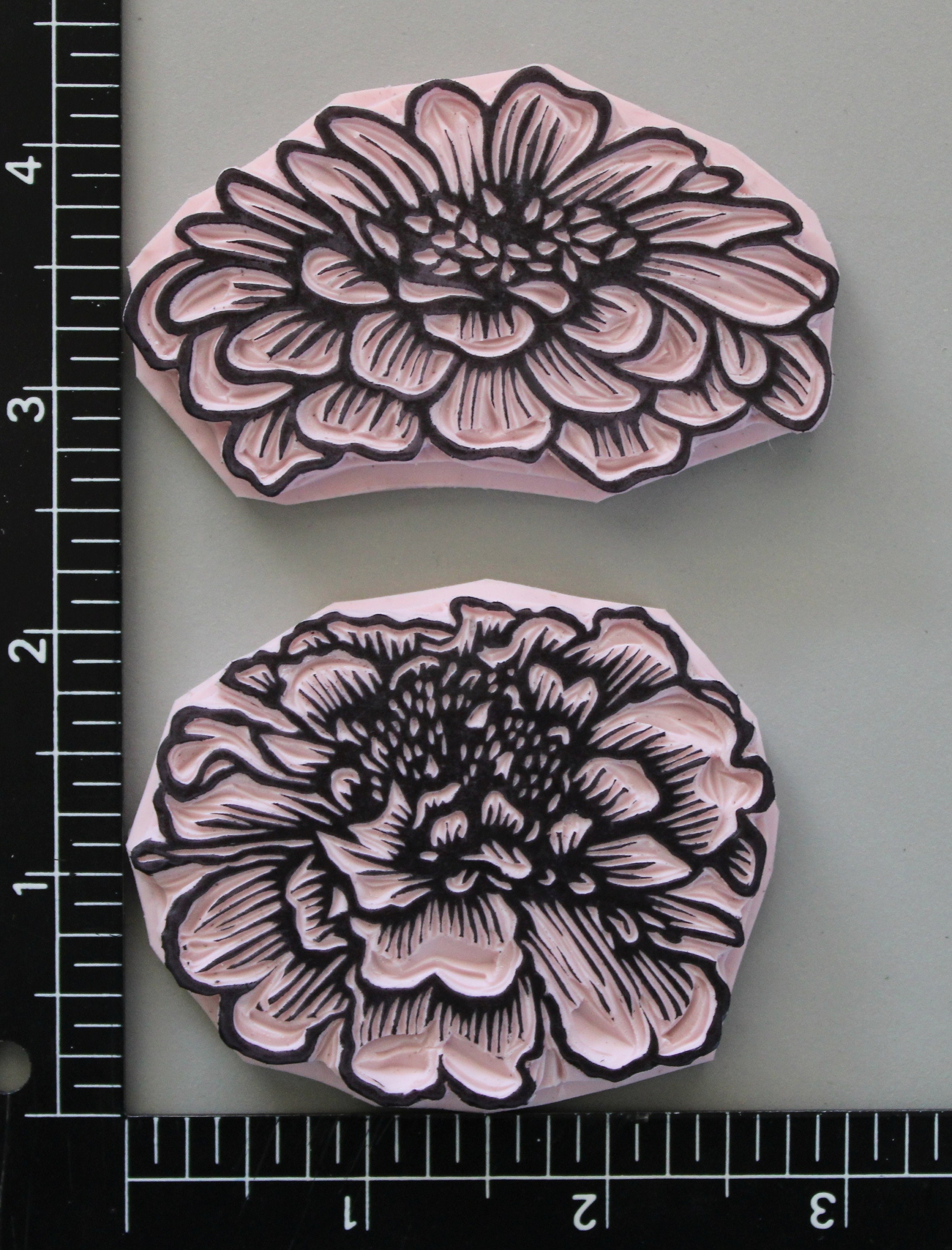 Assorted Flower Stamps large Handcarved Unmounted - Etsy