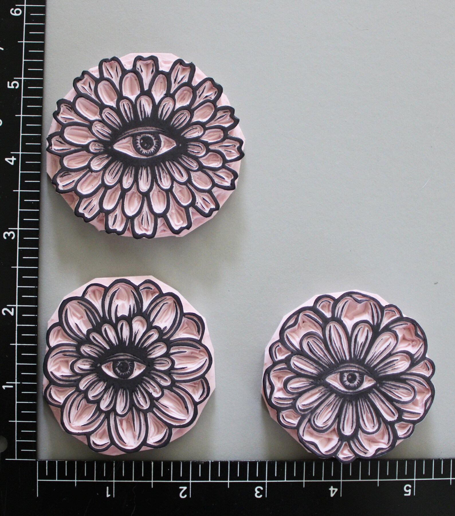 Flower Eyeball Rubber Stamps unmounted - Etsy