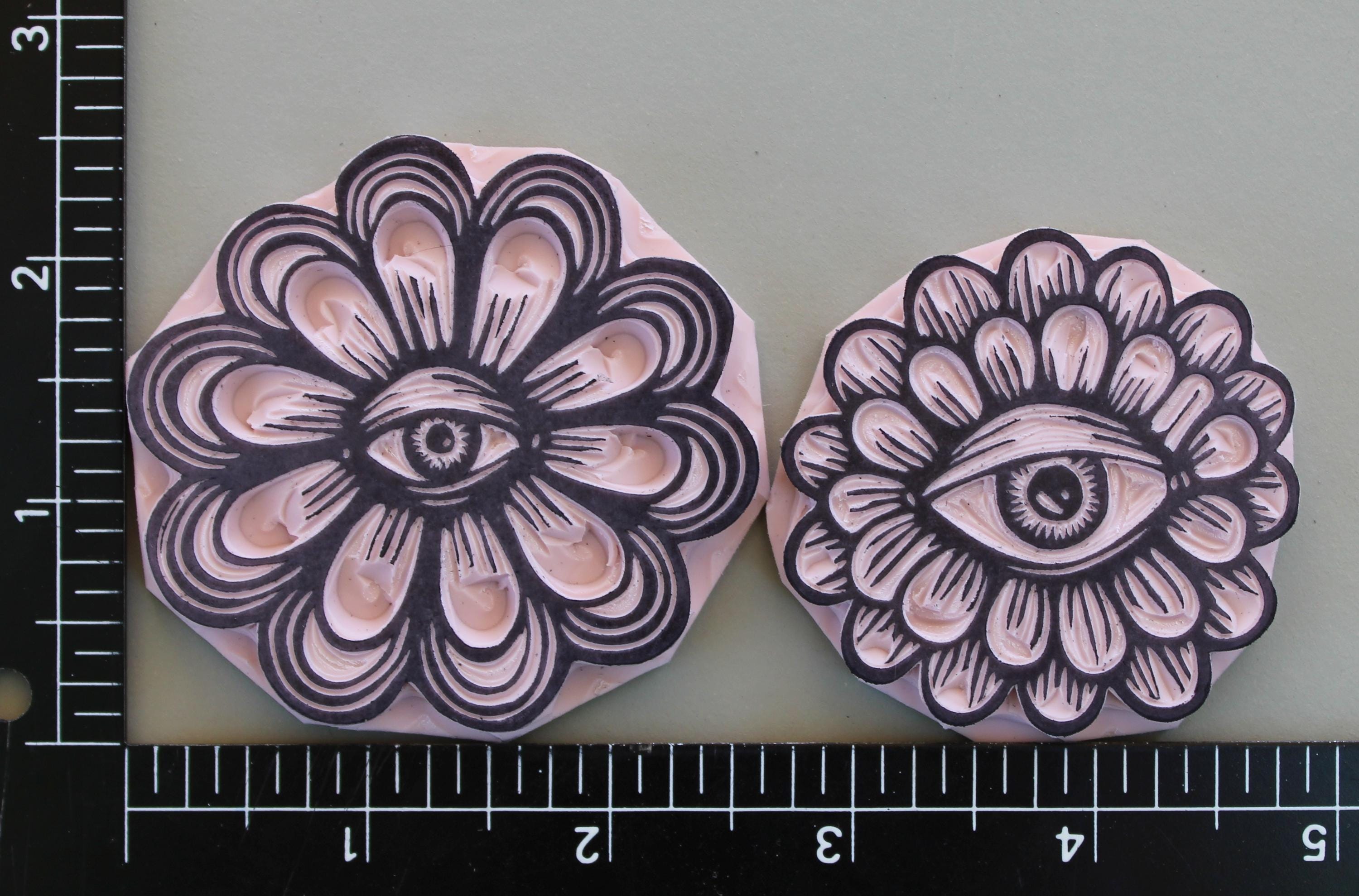 Flower Eyeball (GEN 2) Rubber Stamps (unmounted) Hand-carved - Etsy