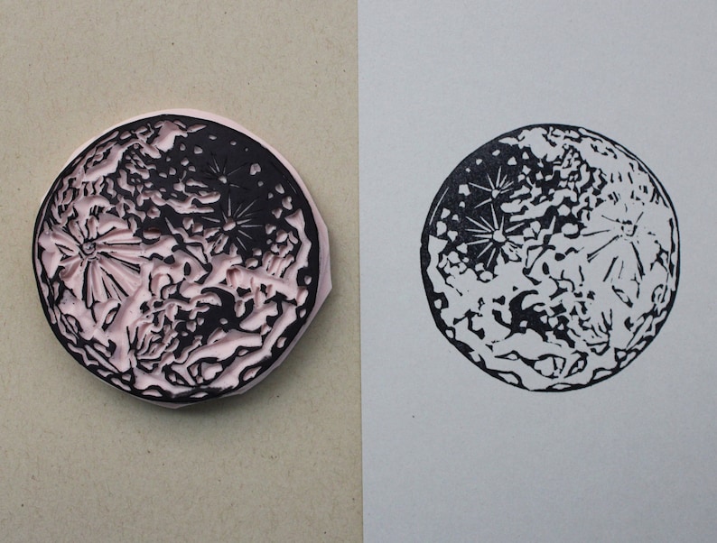 Moon Rubber Stamp (unmounted) - Etsy