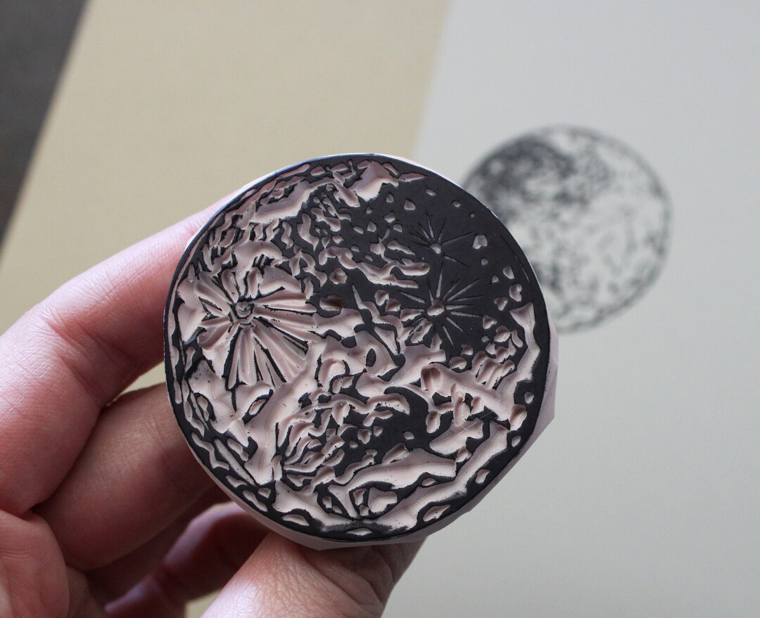 Moon Rubber Stamp (unmounted) - Etsy