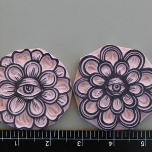 Flower Eyeball (GEN 2) Rubber Stamps (unmounted) Hand-carved - Etsy