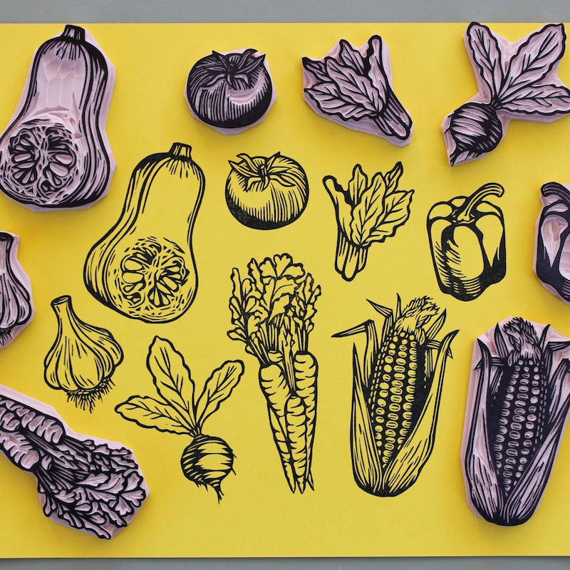 Garden Vegetables Stamps - Etsy