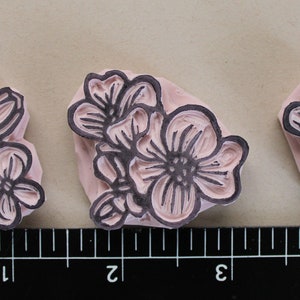 Assorted Flower Rubber Stamps (unmounted) Daffodil, Apple Blossom ...